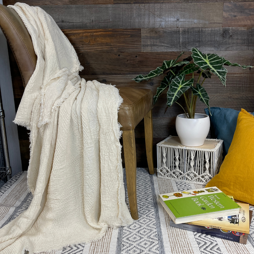 Ivory Flax Linen Throw – Old World Linen