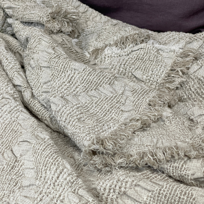 Undyed Waffle Linen Throw – Old World Linen