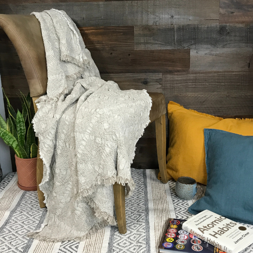 Undyed Waffle Linen Throw – Old World Linen